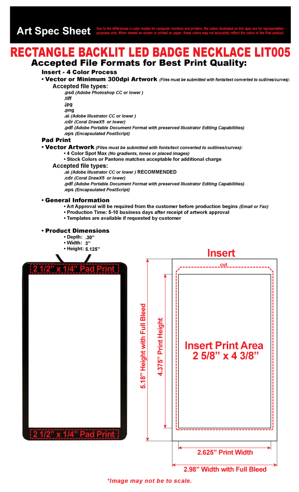 Rectangle Backlit LED Badge Necklace - Badges / Bracelets / Necklaces ...