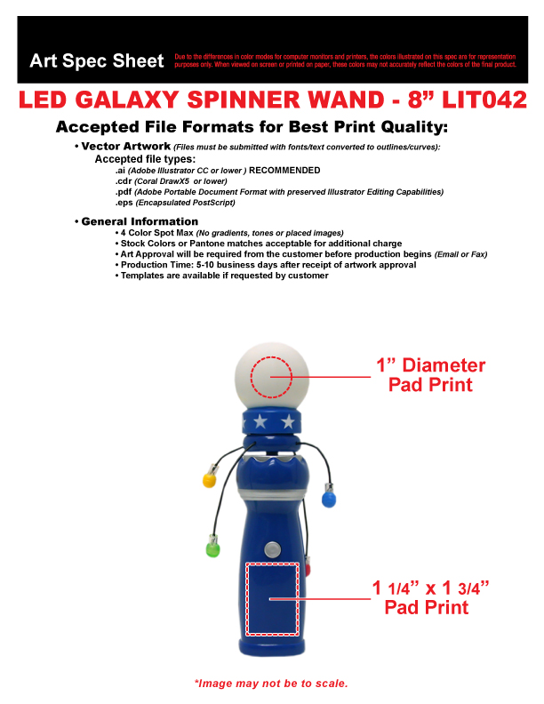 LED Galaxy Spinner Wand - 8" - Light Up Novelties