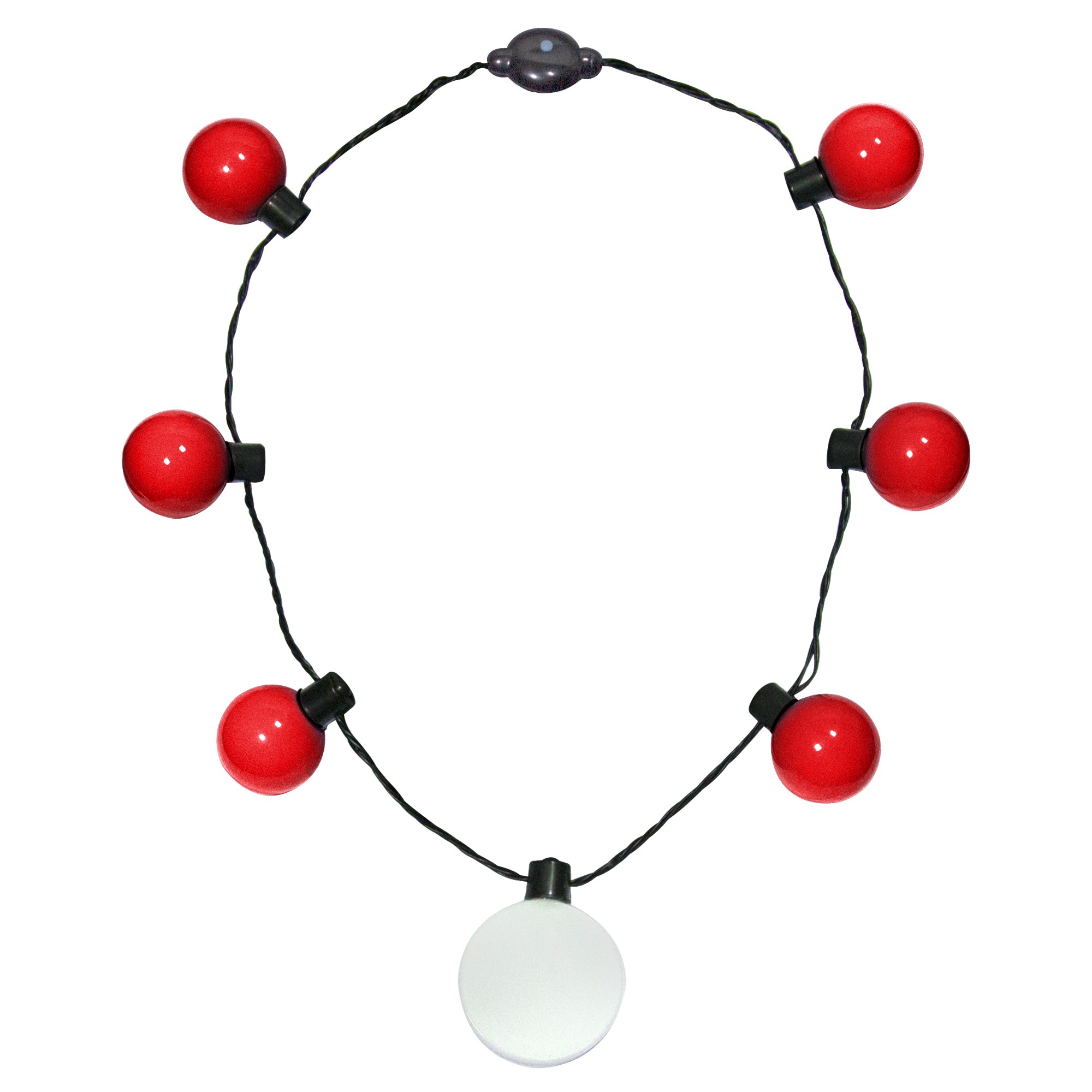 Red LED Medallion Ball Necklace - Red - Shop by Color