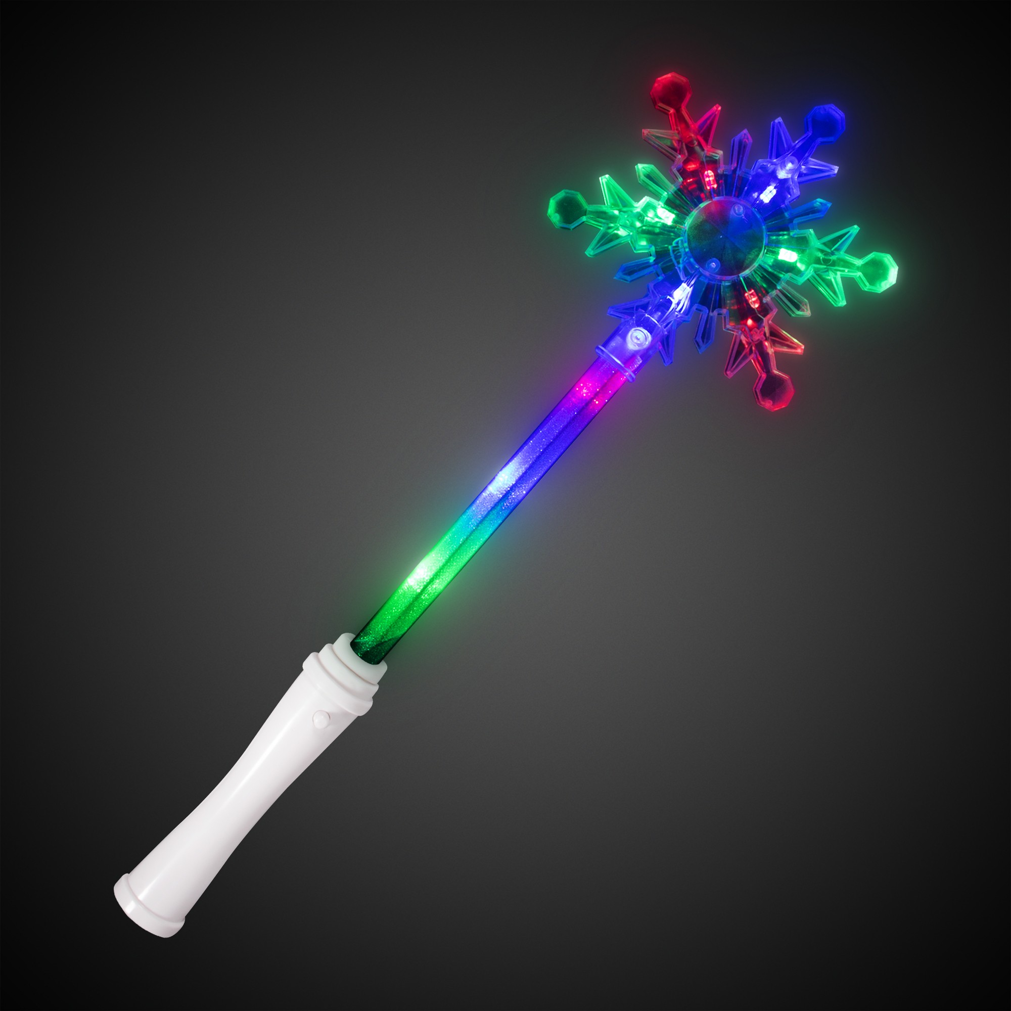 Multi Color Snowflake Wand - 15 Inch - Light Up Novelties