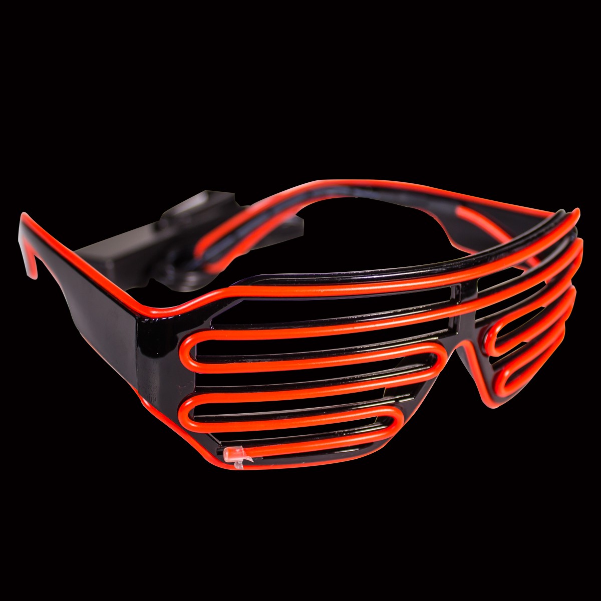Red LED Slotted EL Sunglasses - Red - Shop by Color